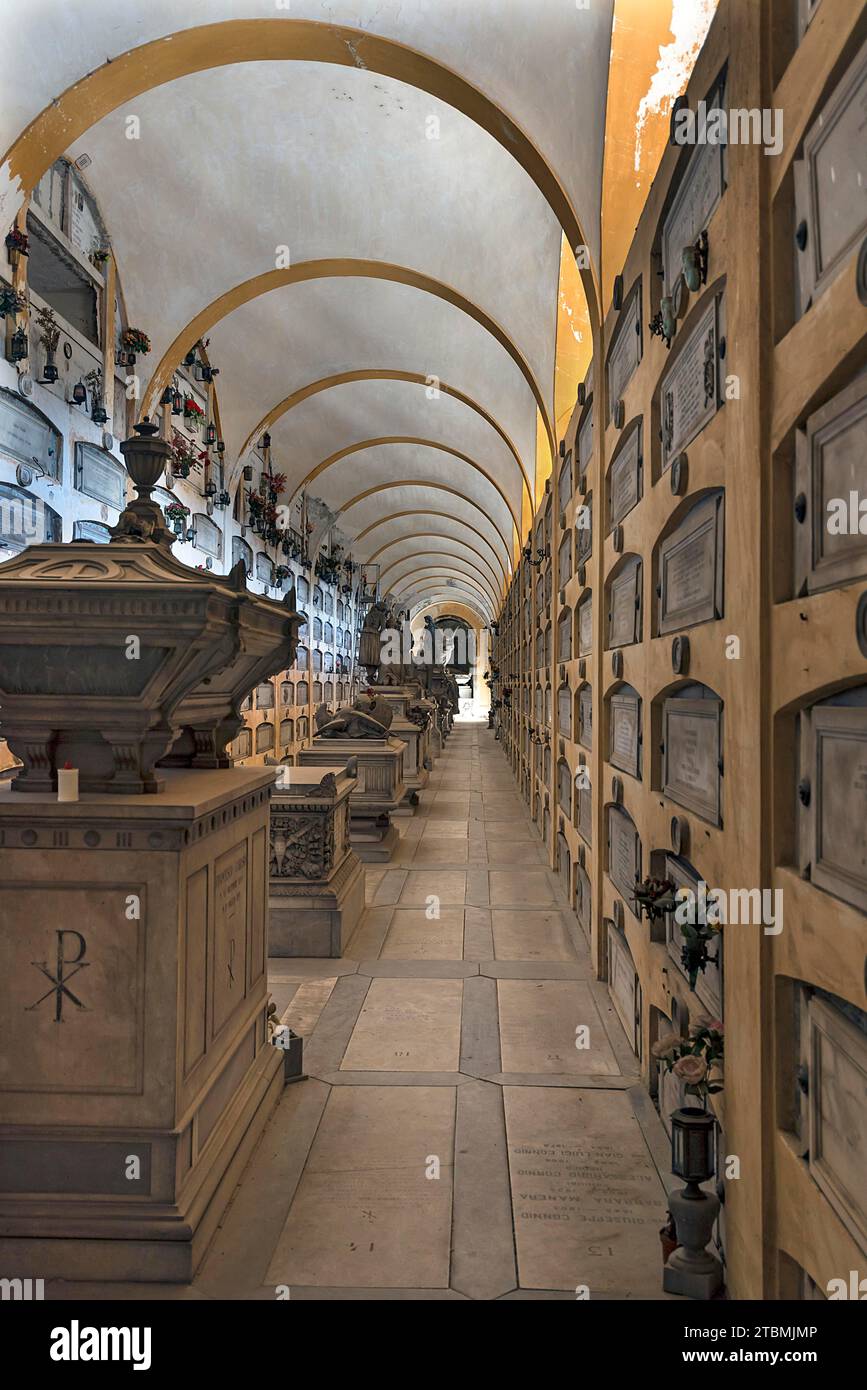Covered tombs at the Monumental Cemetery, Cimitero monumentale di ...