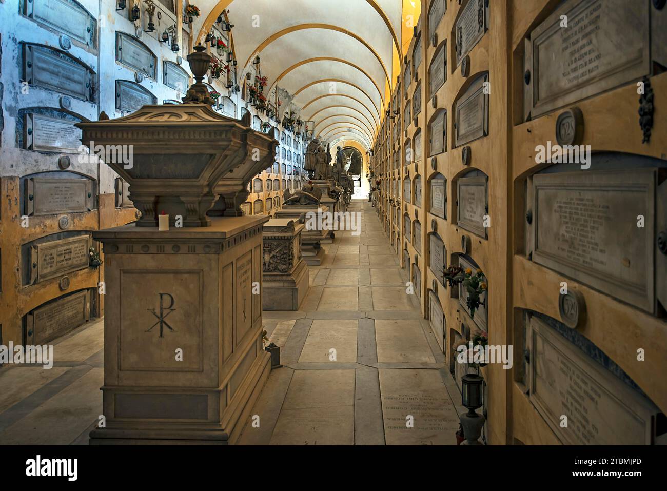 Covered tombs at the Monumental Cemetery, Cimitero monumentale di ...