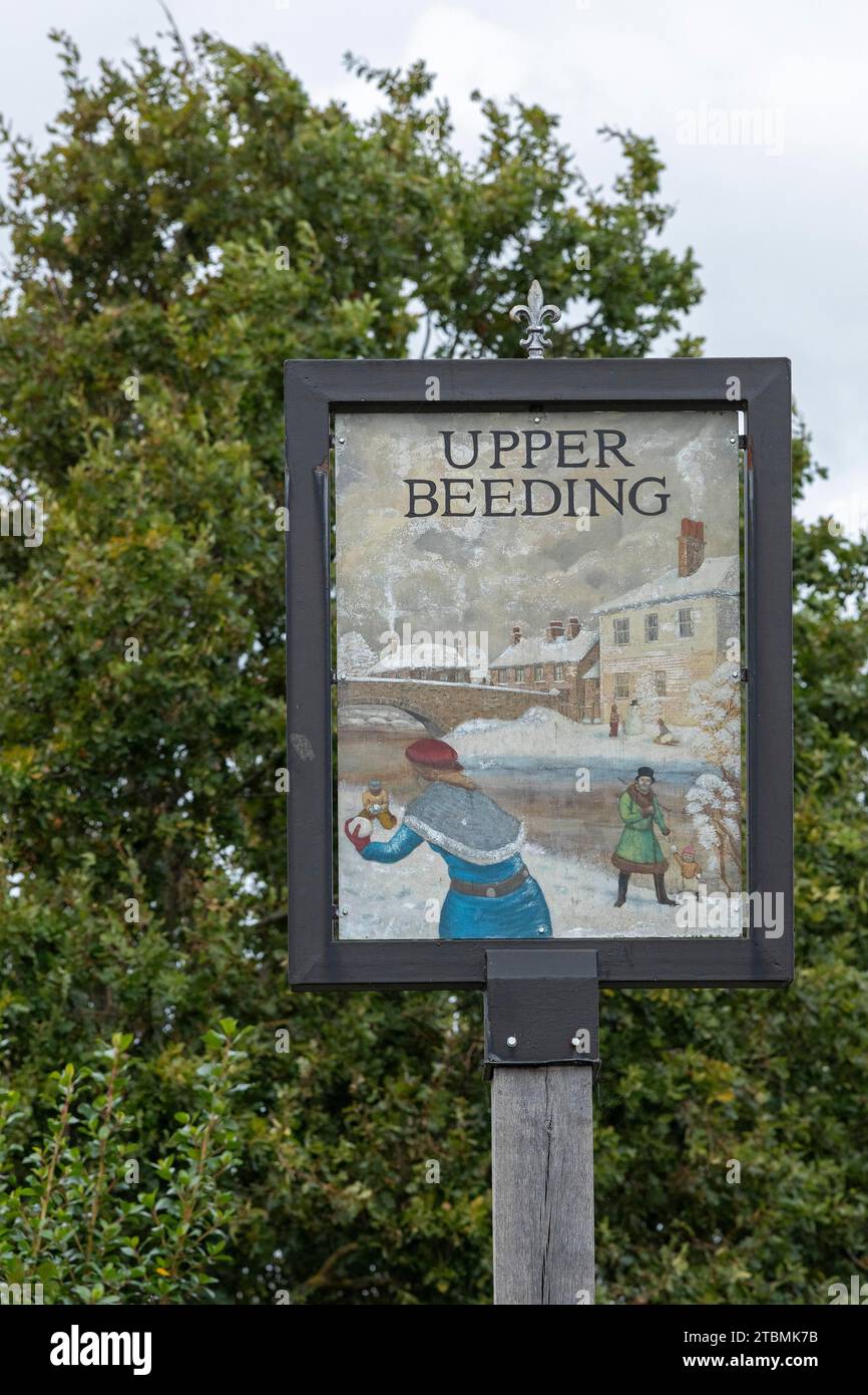 Old village sign, Upper Beeding, South Downs, West Sussex, England ...