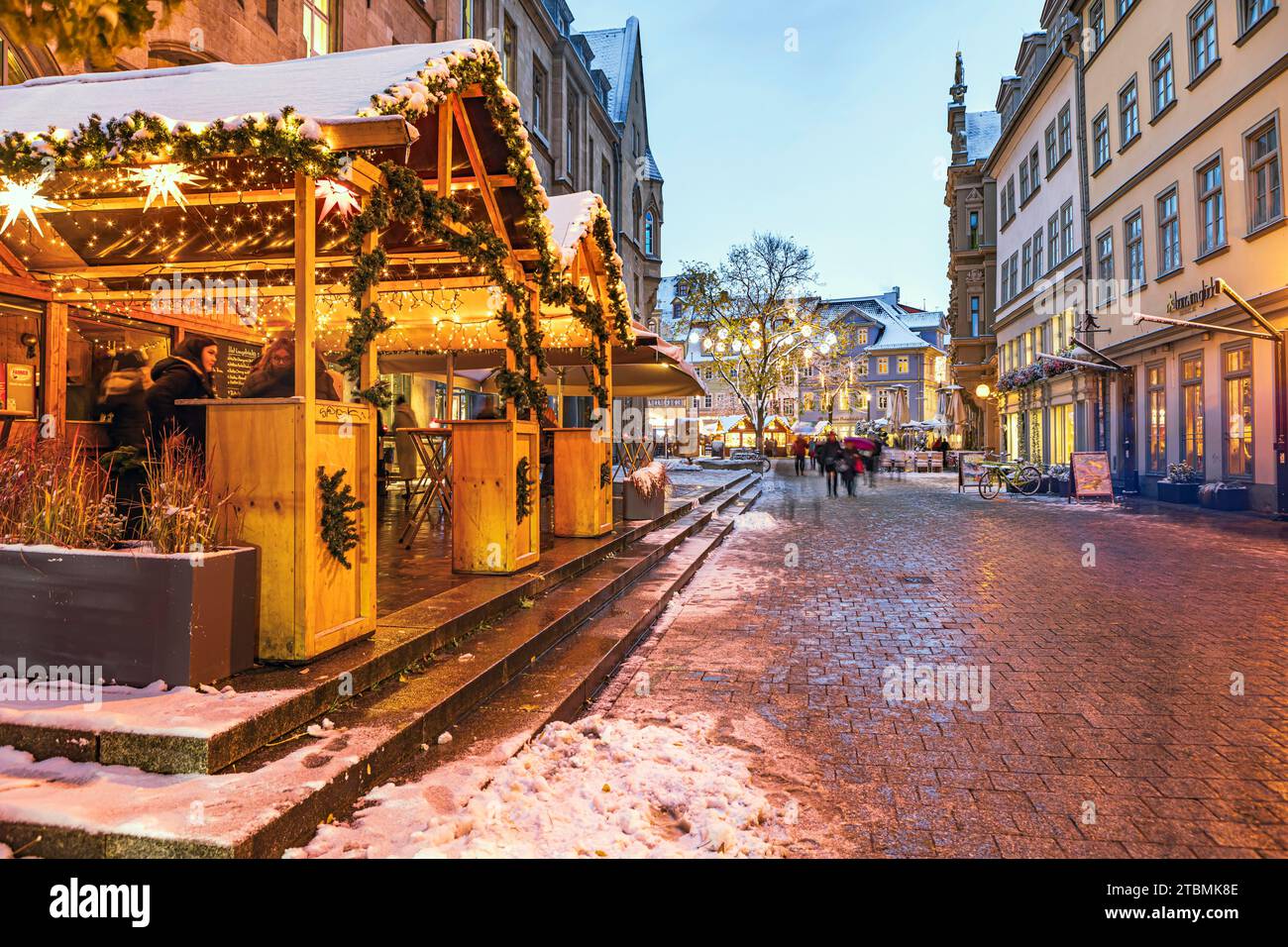 Christmas market at the fish market in Erfurt, Thuringia, Germany Stock ...
