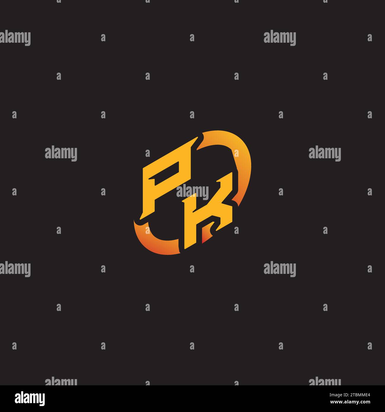 KP combination letter unique initials logo esport for gaming team ...