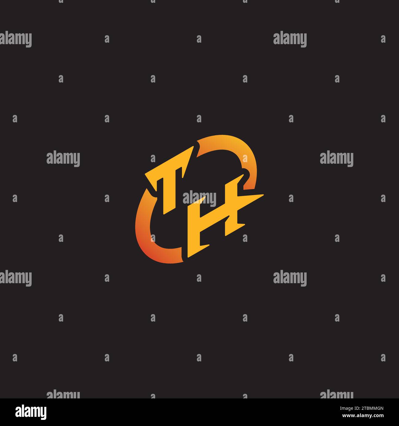 HT combination letter unique initials logo esport for gaming team ...