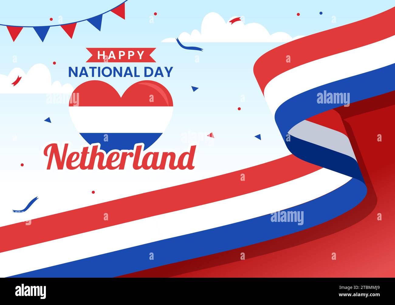 Happy Netherland National Day Vector Illustration with Netherlands Flag ...