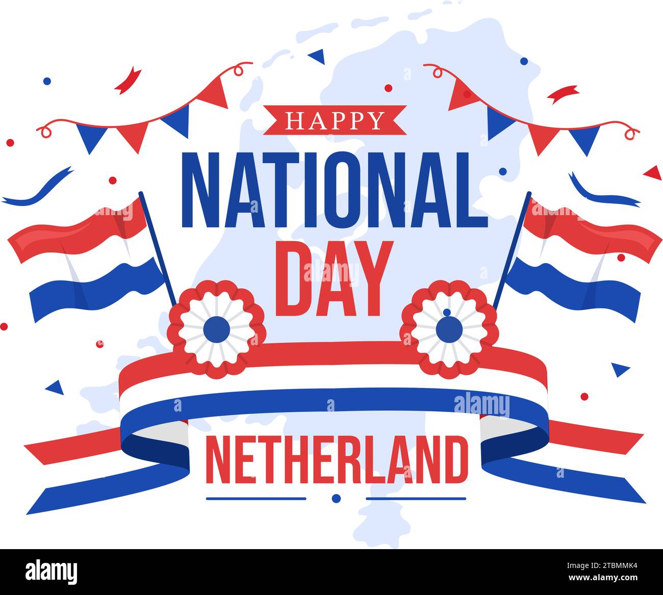 Happy Netherland National Day Vector Illustration with Netherlands Flag ...