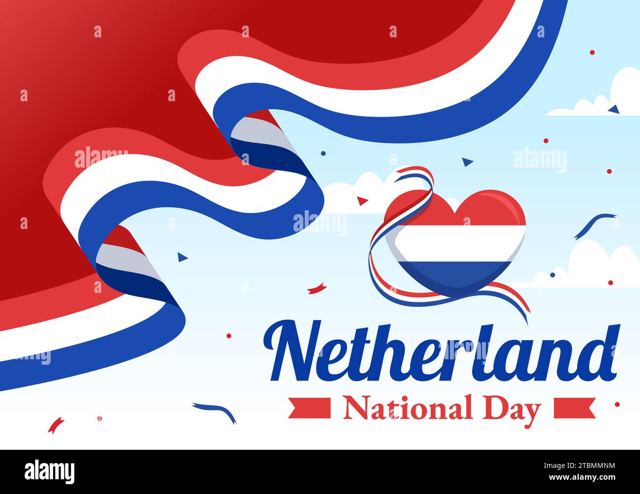 Happy Netherland National Day Vector Illustration with Netherlands Flag ...