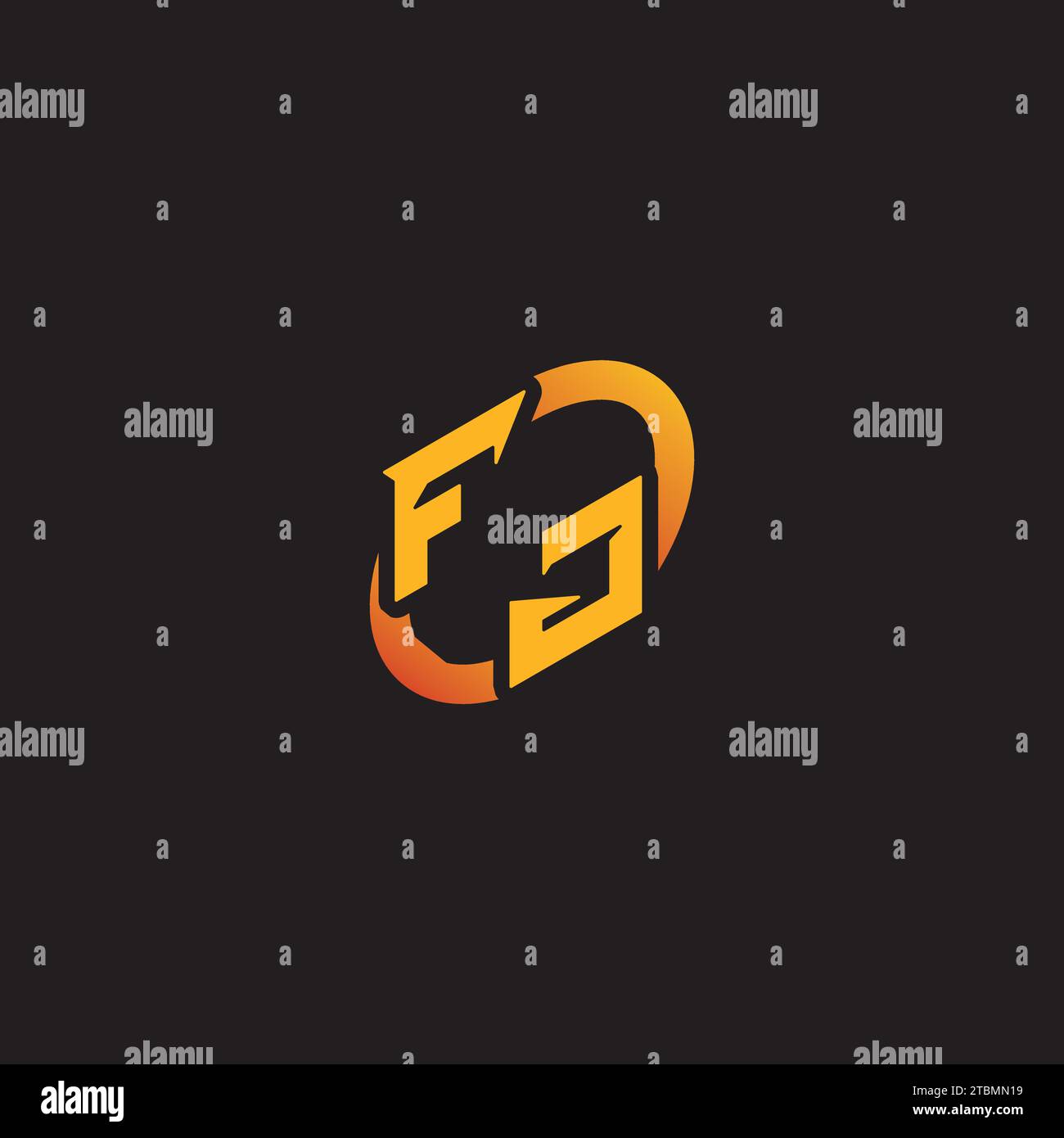 JF combination letter unique initials logo esport for gaming team ...
