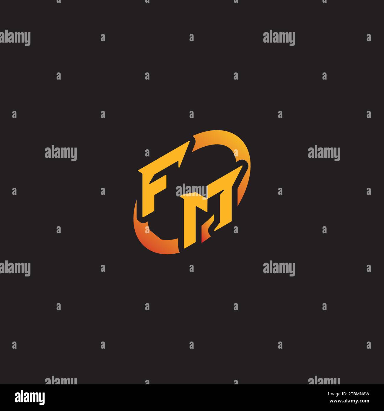 MF combination letter unique initials logo esport for gaming team ...