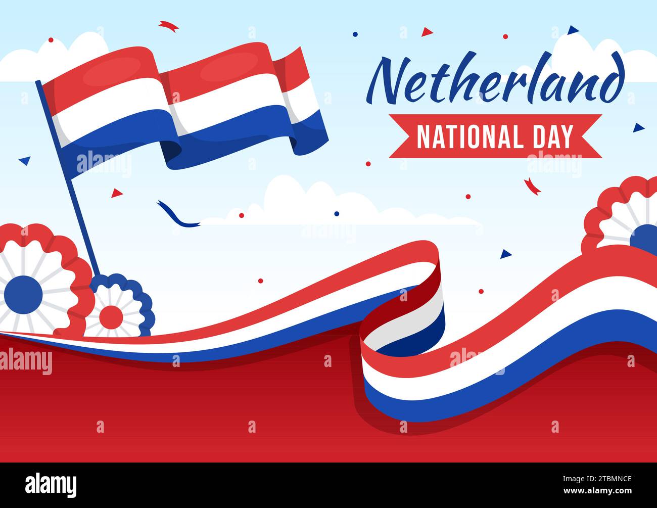 Happy Netherland National Day Vector Illustration with Netherlands Flag ...