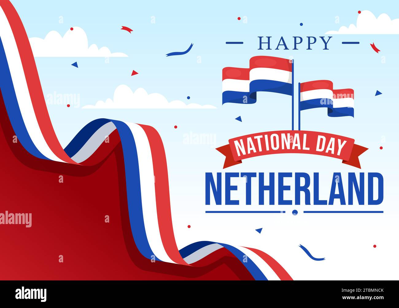 Happy Netherland National Day Vector Illustration with Netherlands Flag ...