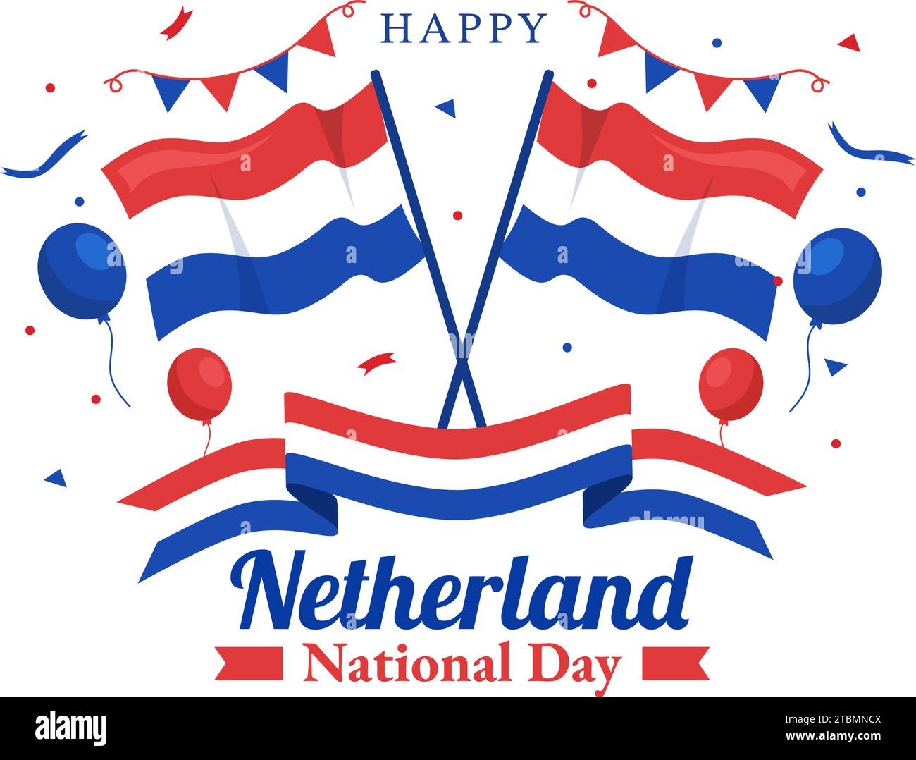 Happy Netherland National Day Vector Illustration with Netherlands Flag ...