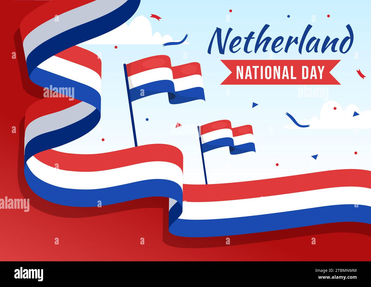 Happy Netherland National Day Vector Illustration with Netherlands Flag ...