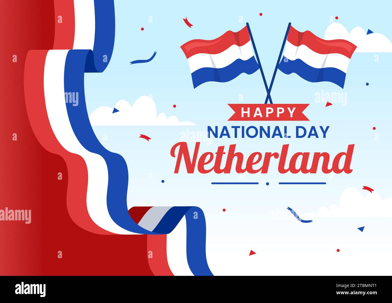 Happy Netherland National Day Vector Illustration with Netherlands Flag ...