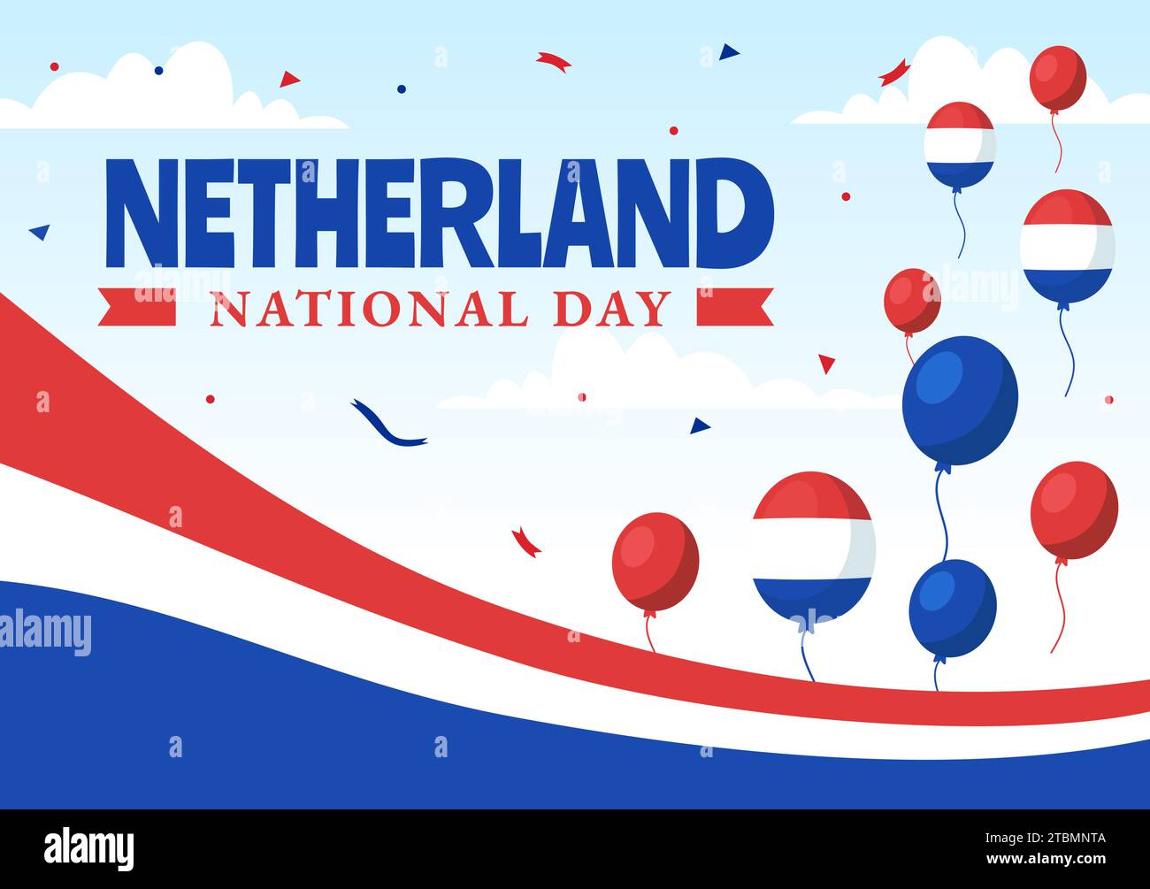 Happy Netherland National Day Vector Illustration with Netherlands Flag ...