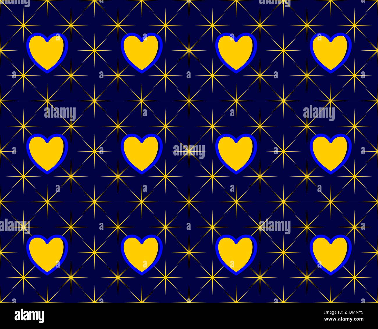 anniversary pattern background shaped stars and heart Stock Vector ...