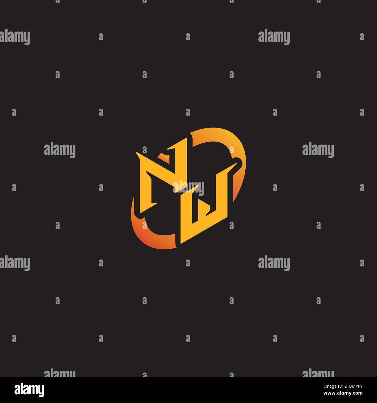 WN combination letter unique initials logo esport for gaming team ...