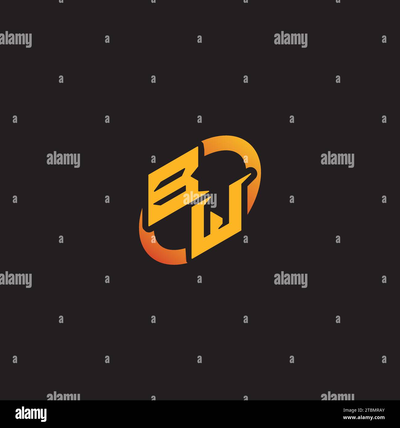 WB combination letter unique initials logo esport for gaming team ...