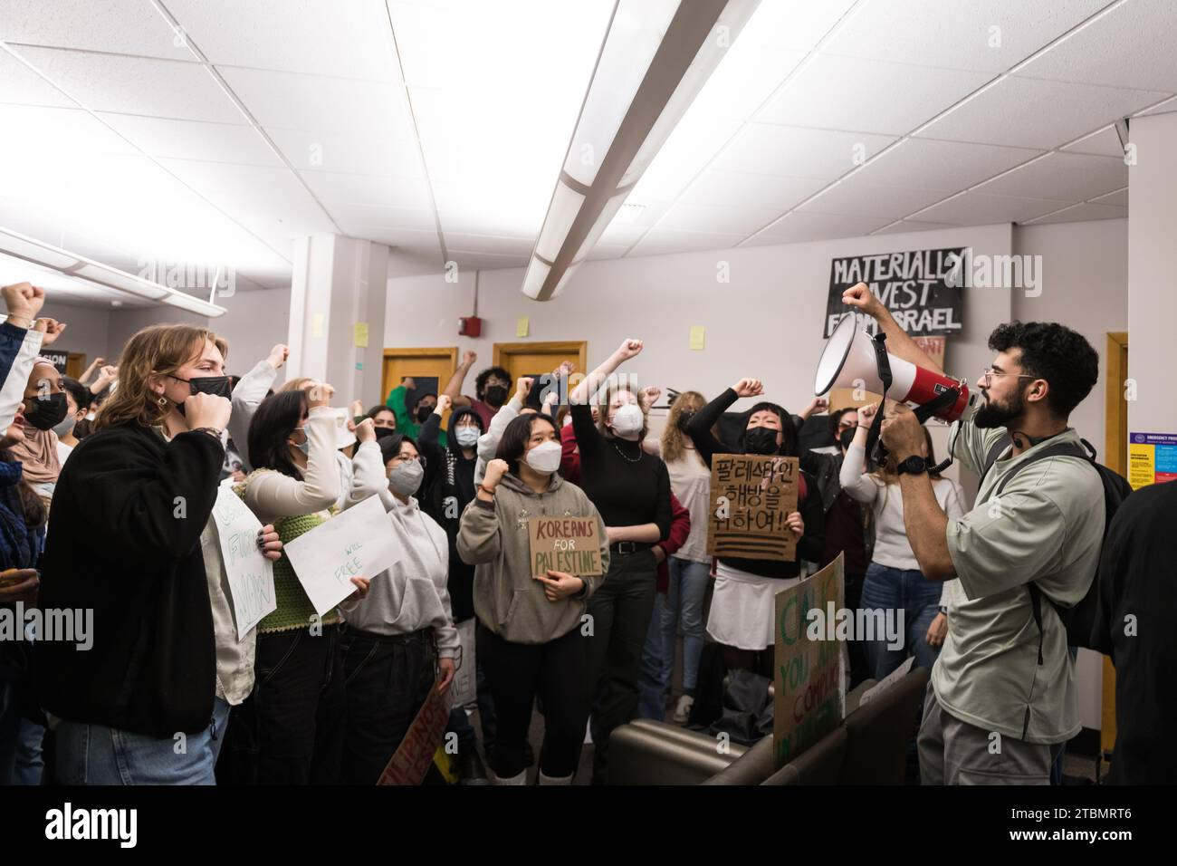 Seattle, USA. 12th Dec 7 2023. 11:00am the 50 day Resist Palestine ...