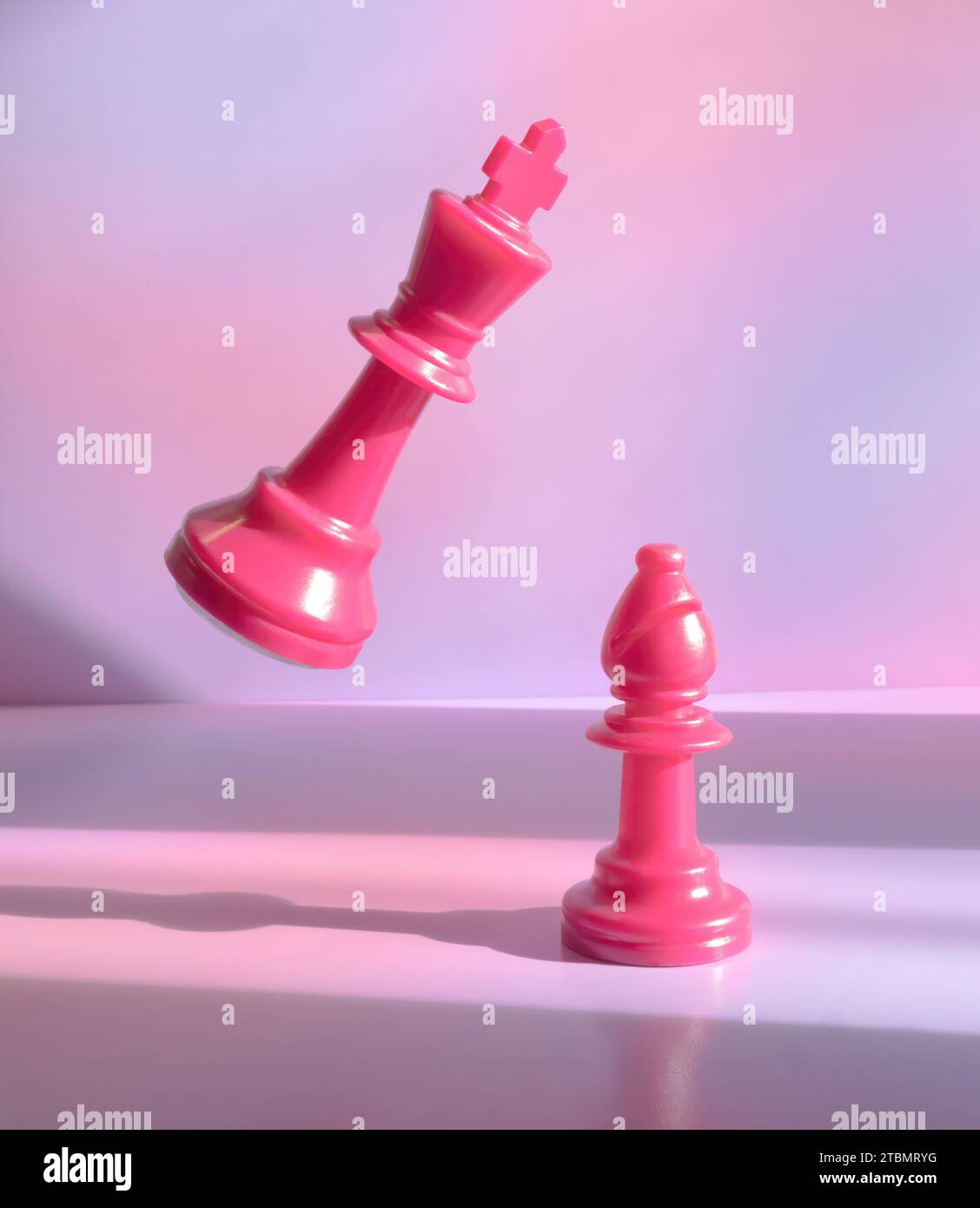 A King Chess Piece Floating Over Bishop Chess Piece in Board Game ...