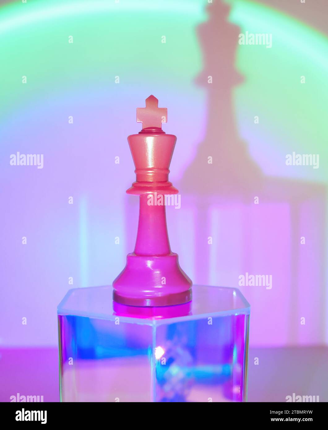 A Pink and Orange Gradient King Chess Piece on a Dream-like Pastel ...