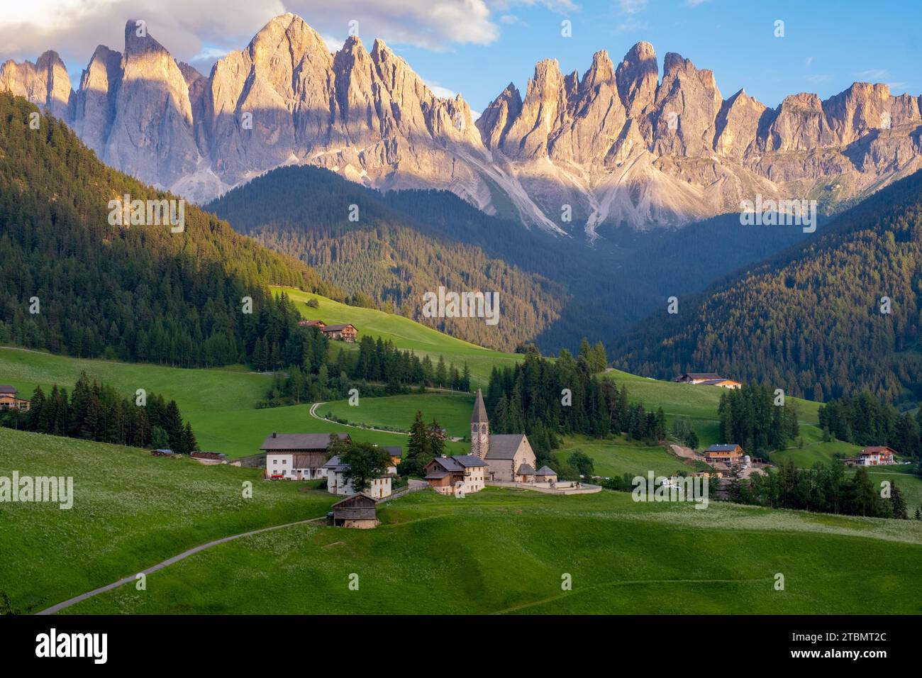 Beautiful landscape of Italian dolomites Santa Magdalena Val Di Funes ...
