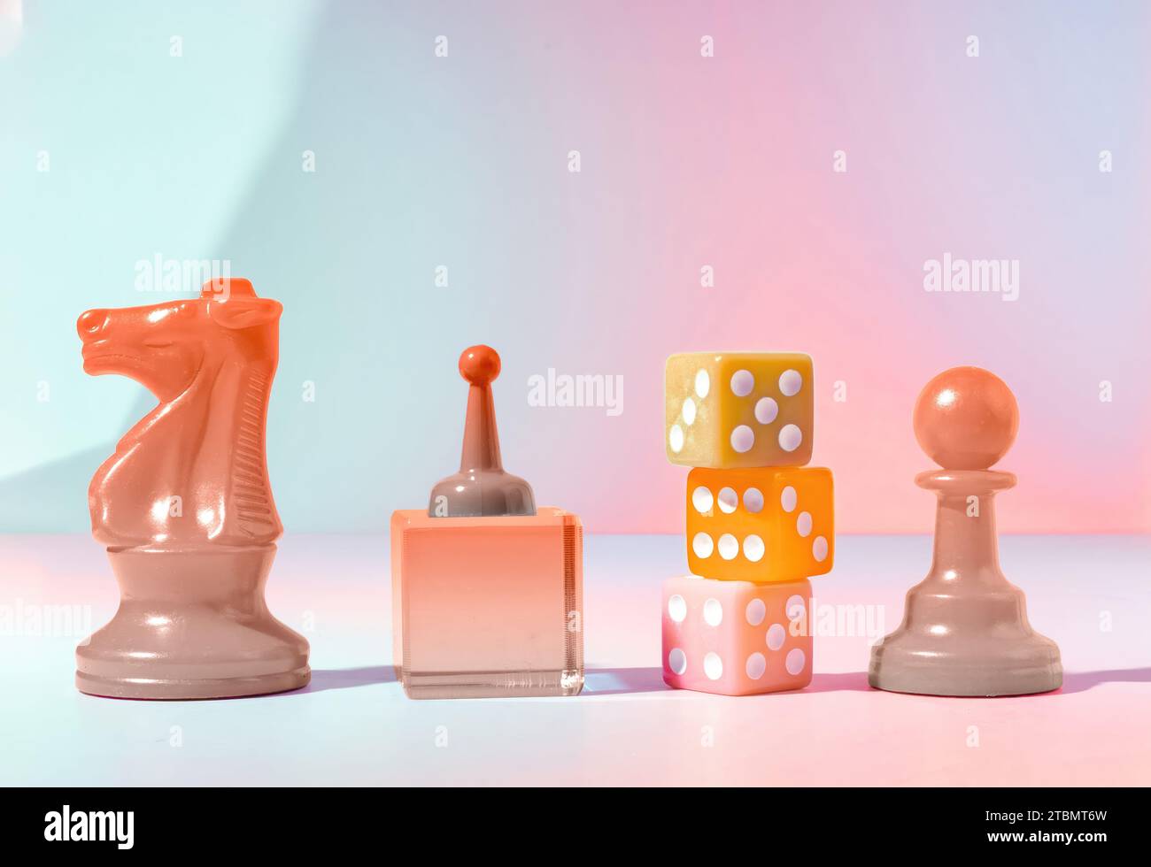 Stacked Dice, An Orange Knight Chess Piece, Board Game Pieces, Gaming ...