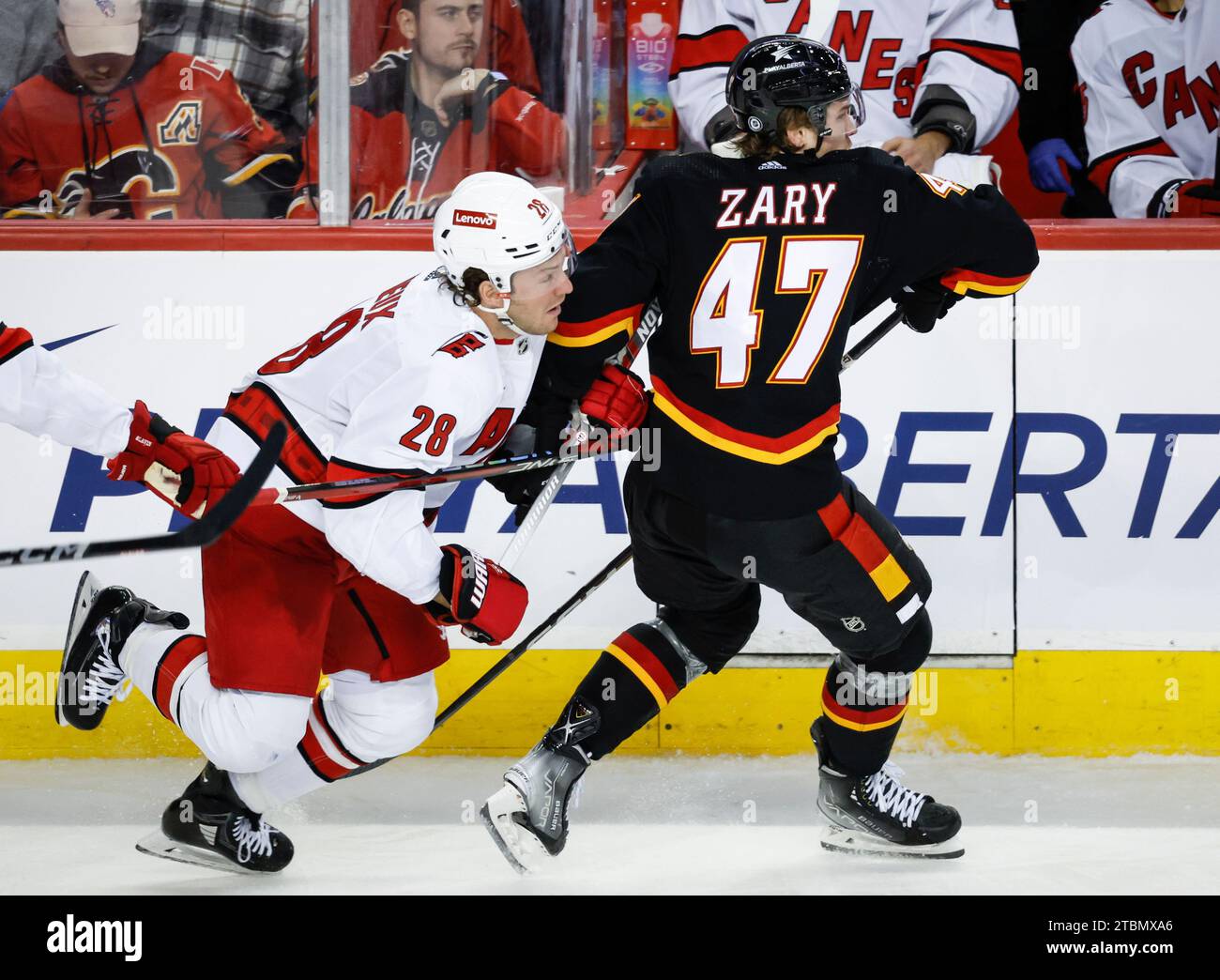 Carolina Hurricanes Forward Brendan Lemieux Left Checks Calgary