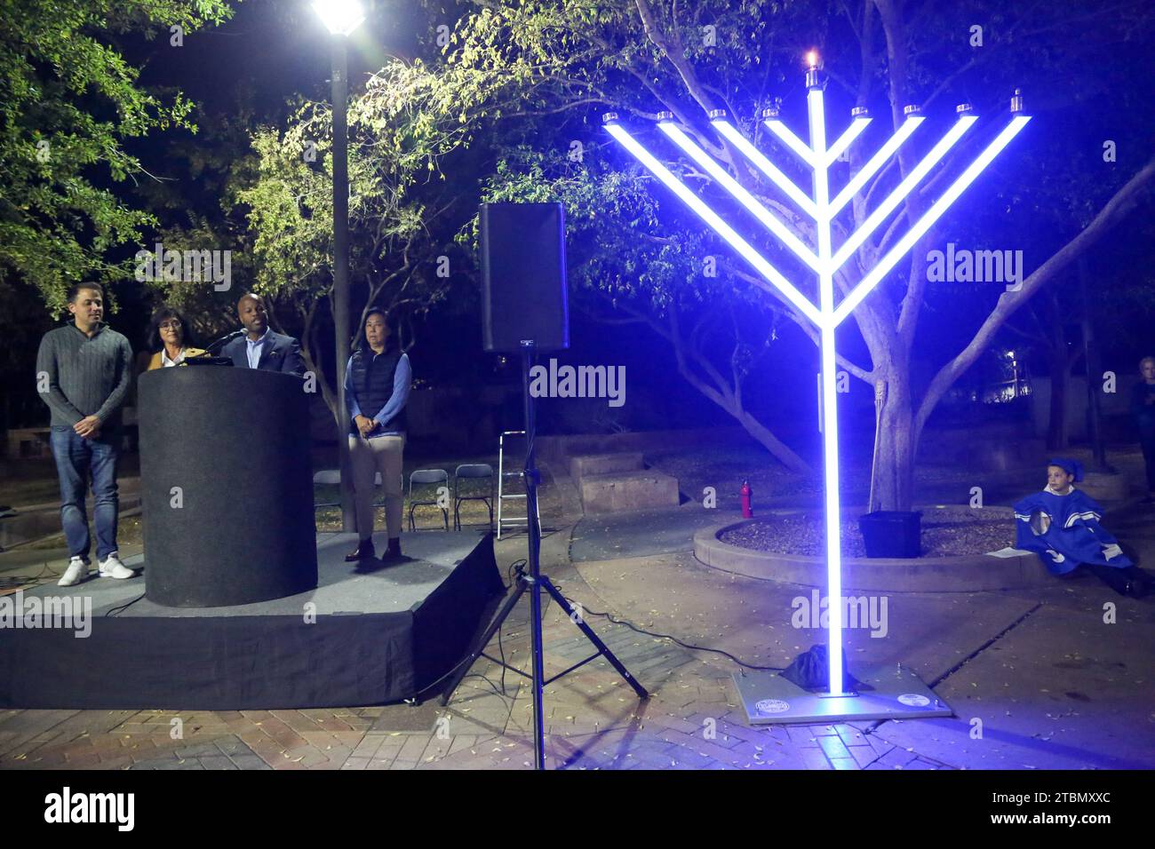 Tempe Mayor Corey Woods and some of his council members make remarks at ...