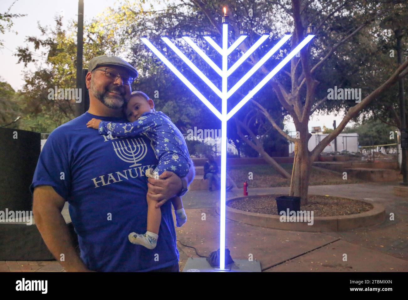 Several hundred people came to celebrate the first night of Hanukkah at ...