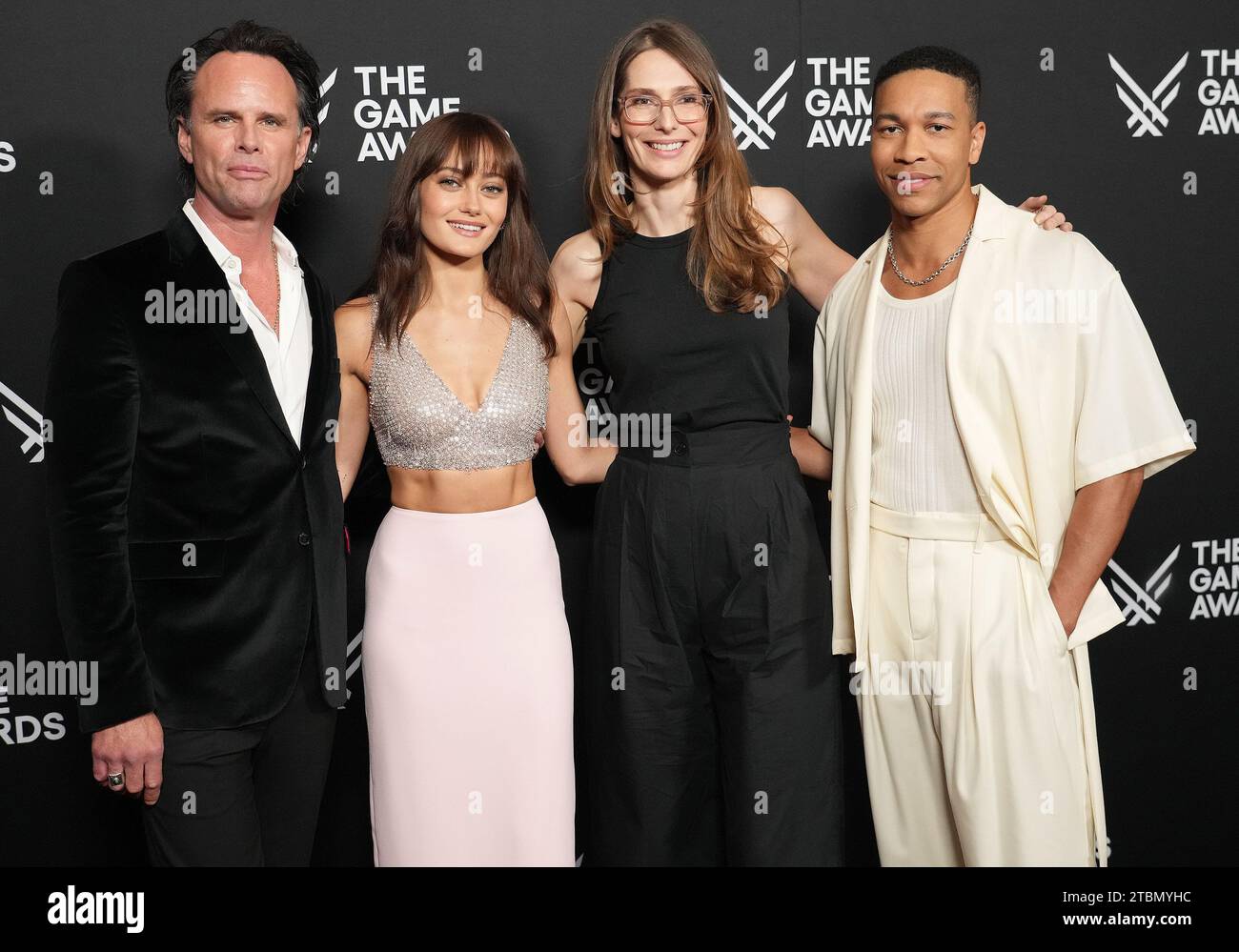 (L-R) Walton Goggins, Ella Purnell, Geneva Robertson-Dworet and Aaron ...