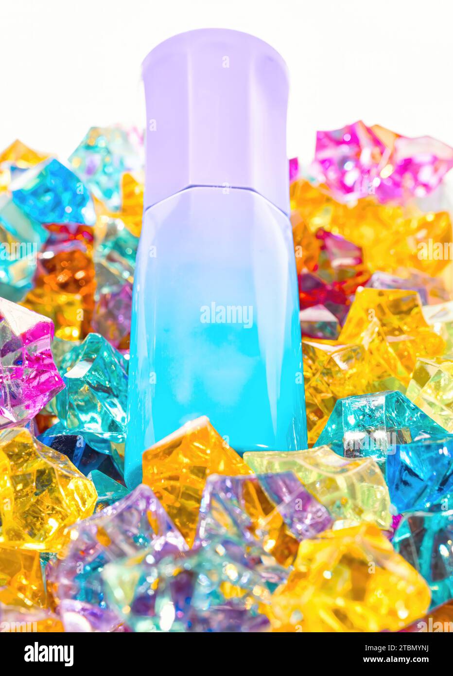 Mock up of Beauty Makeup Packaging Surrounded by Vibrant Holographic ...