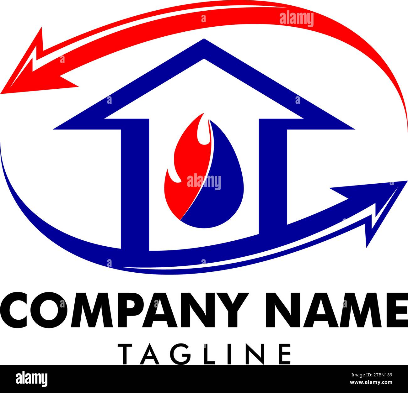 Heating and Air Conditioning House Logo Template Design Stock Vector ...