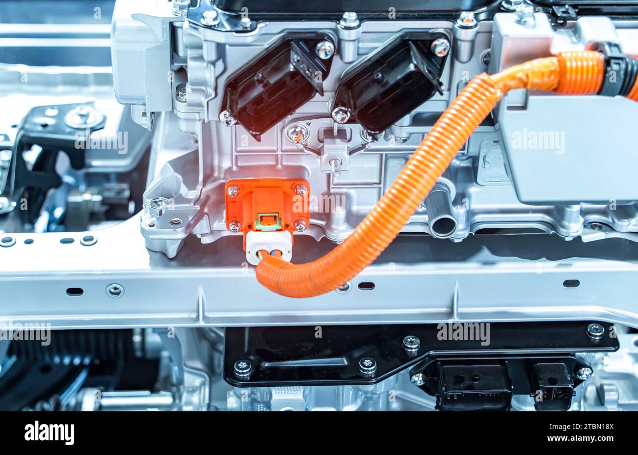 electric system of eco car front engine Automotive part concept Stock ...