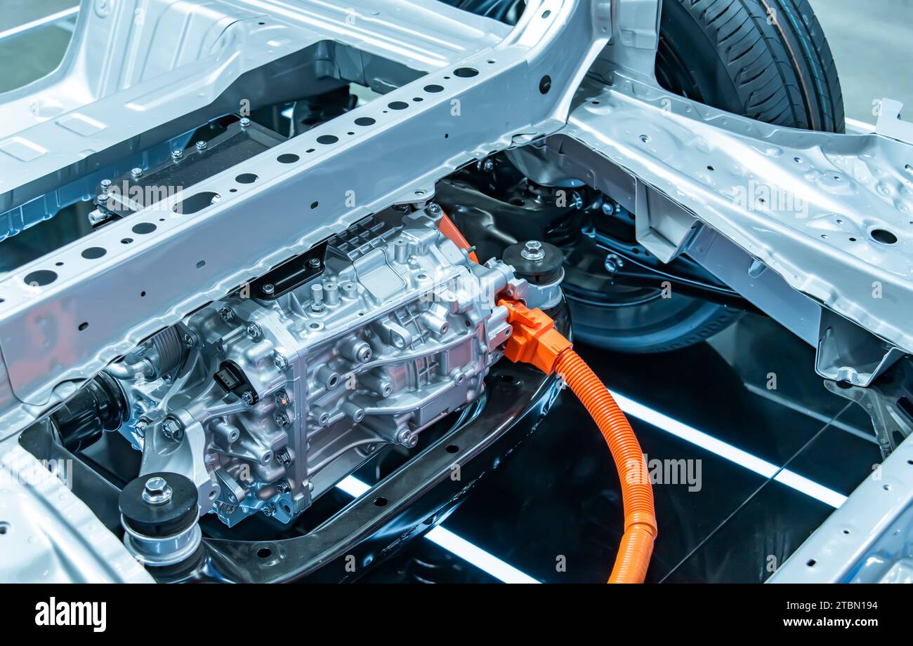 electric system of eco car front engine Automotive part concept Stock ...