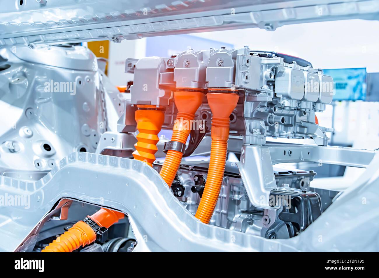 electric system of eco car front engine Automotive part concept Stock ...