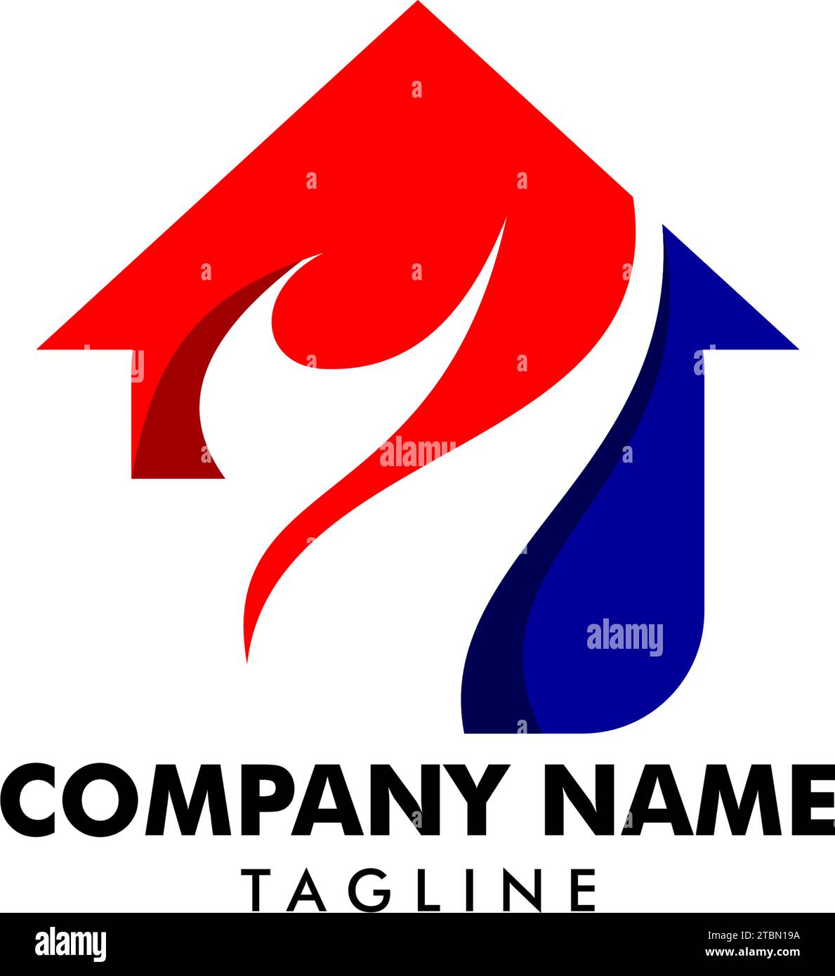 Heating and Air Conditioning House Logo Template Design Stock Vector ...