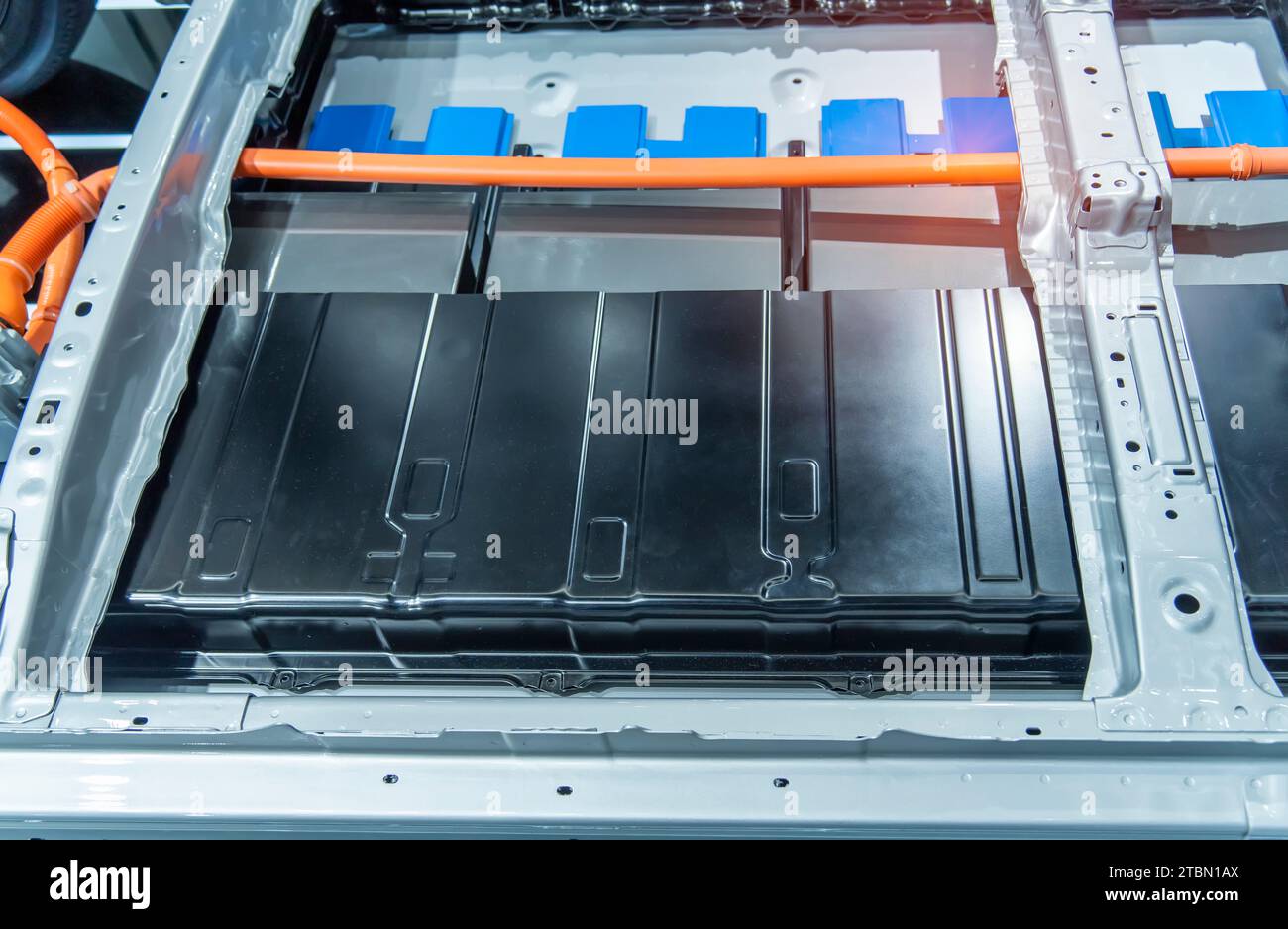 Electric car lithium battery pack and power connections Stock Photo - Alamy