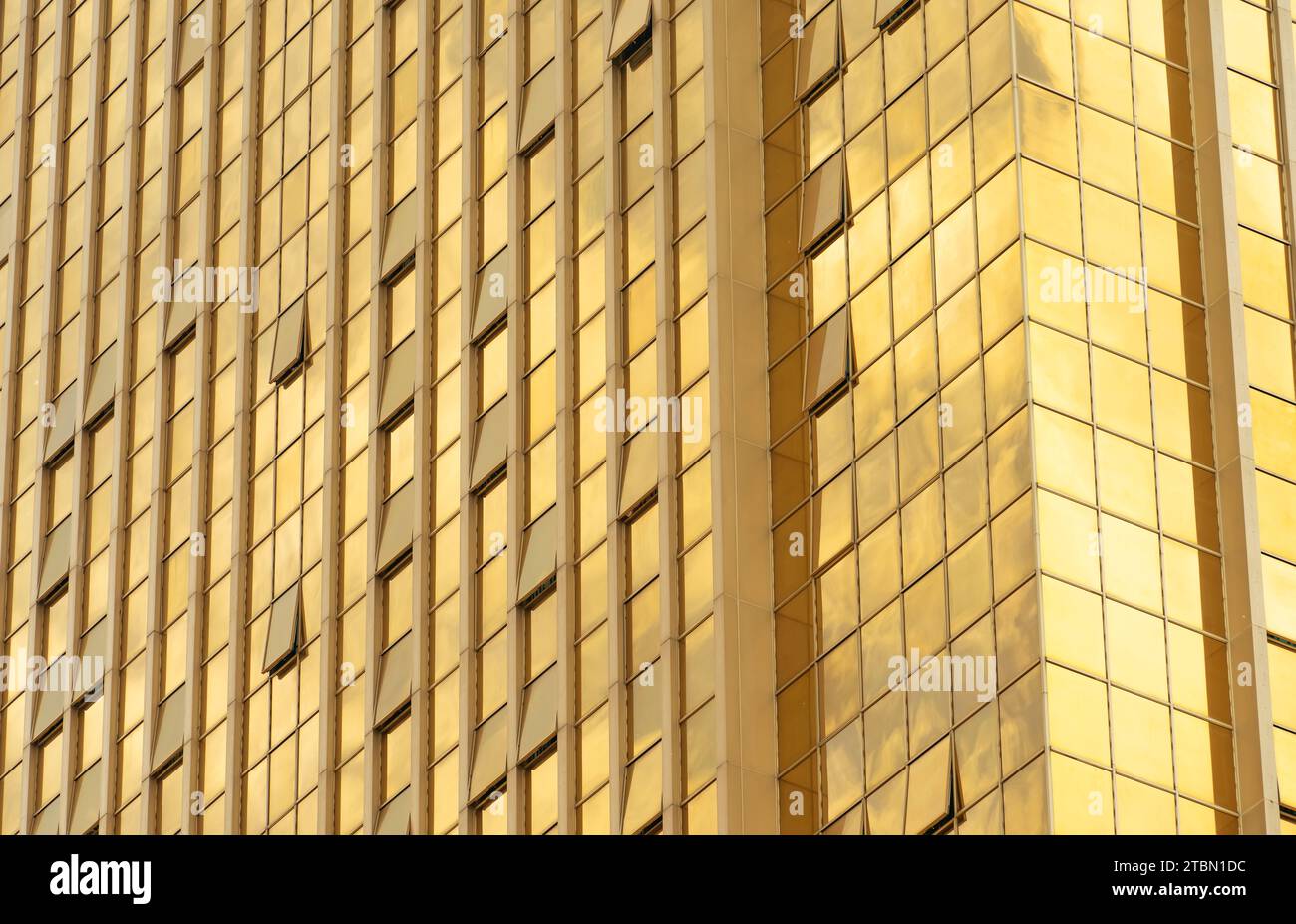 Golden windows insulation modern building facade hi-res stock ...