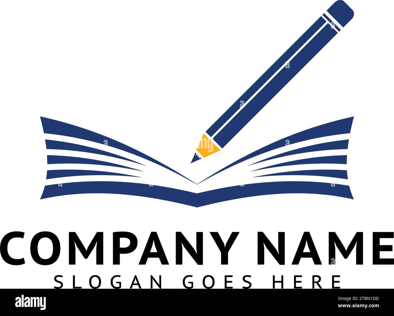 Education school logo, pencil with book logo design vector template ...