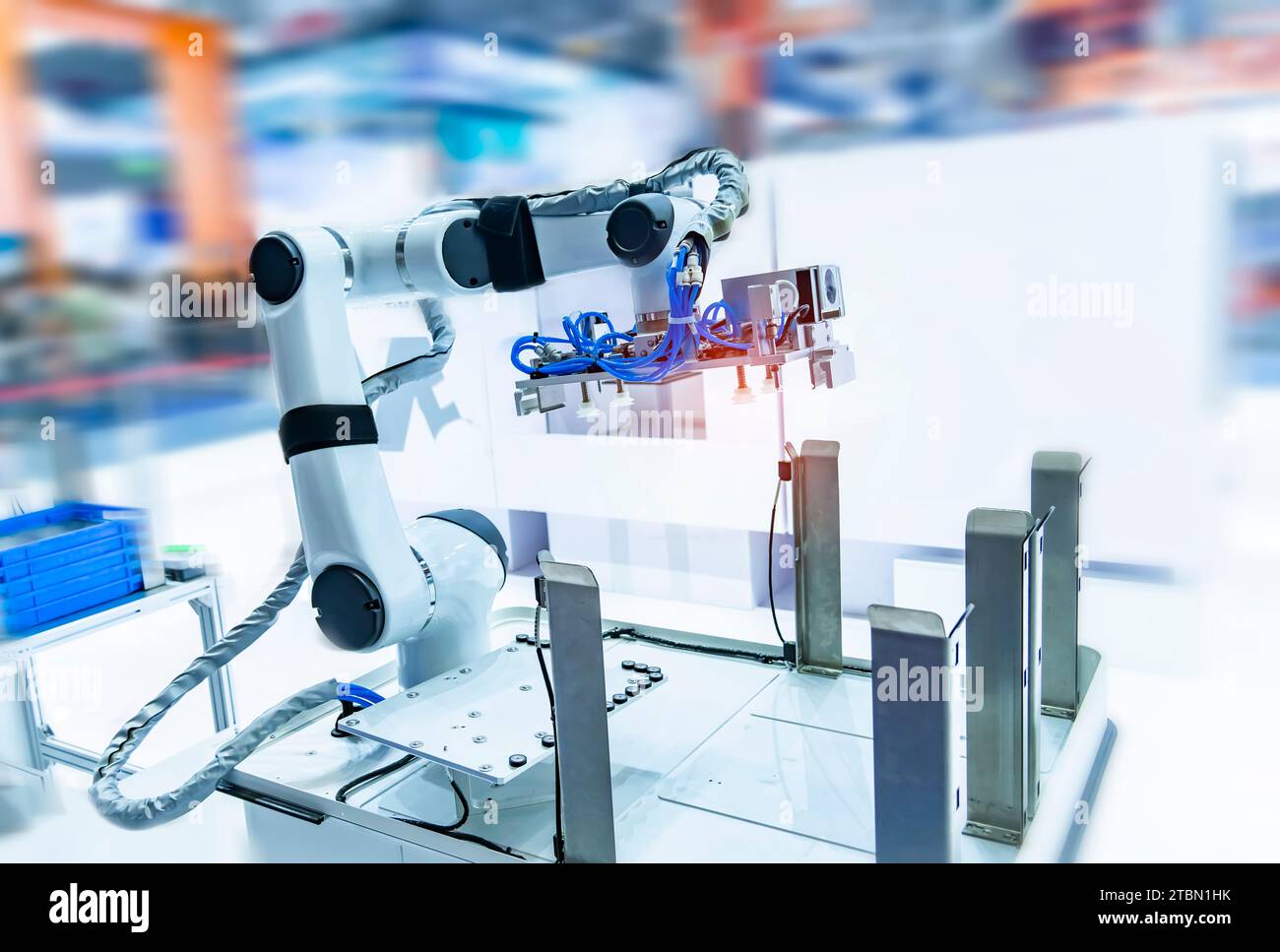 Robotic Arm production lines modern industrial technology. Automated ...