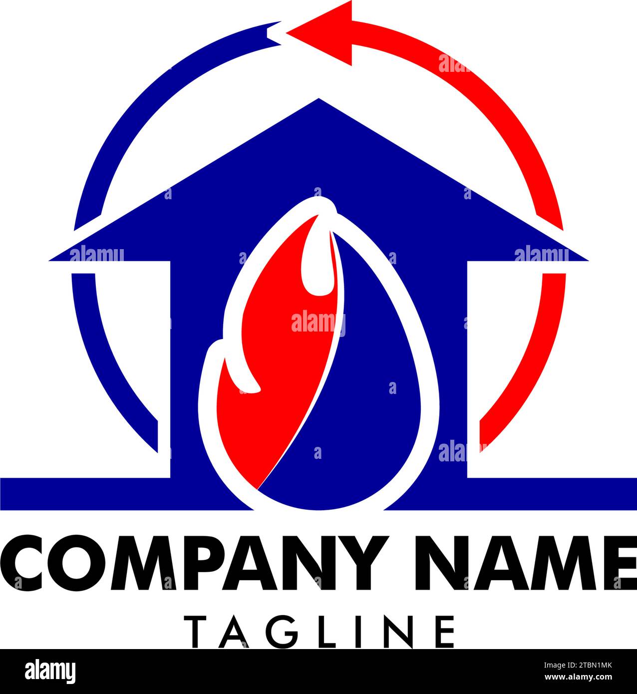 Heating and Air Conditioning House Logo Template Design Stock Vector ...