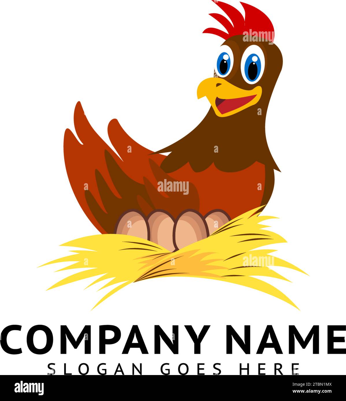 Hen Laying Eggs in its Nest Logo Template Design Stock Vector Image ...