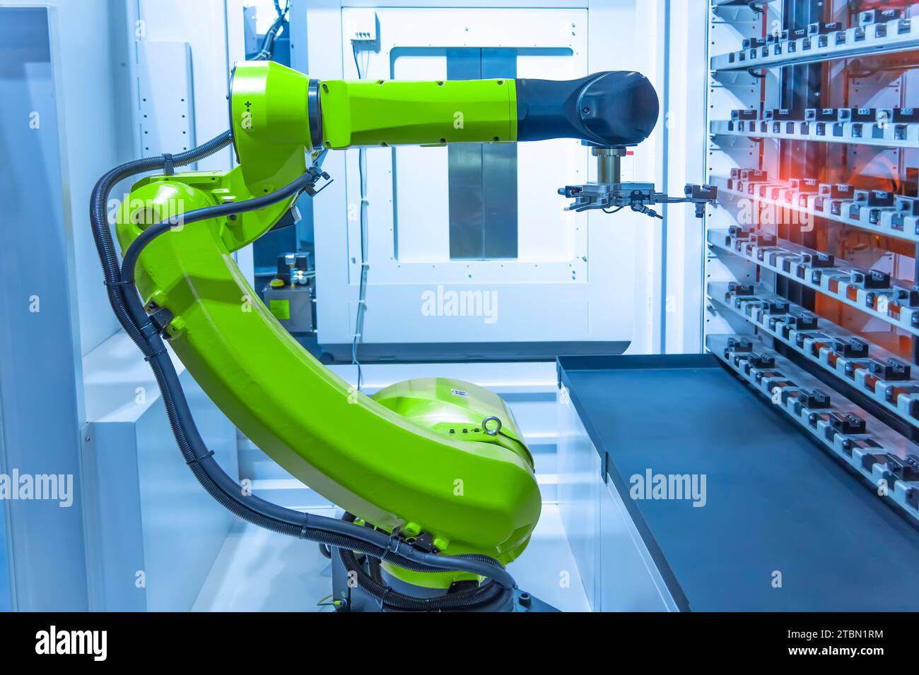 Automatic robot in a smart factory. Assembly line Stock Photo - Alamy