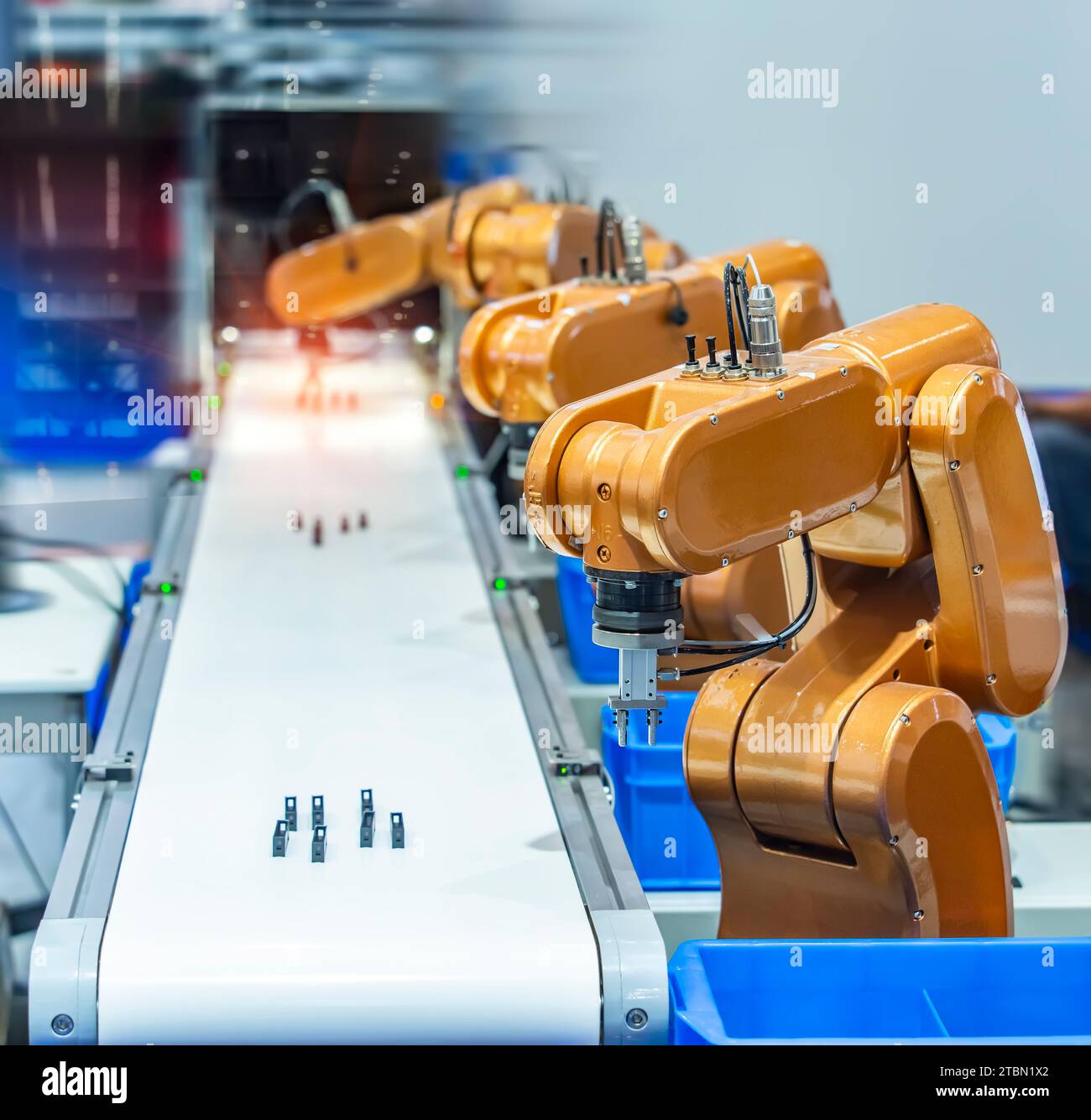automatic gripping and smart robot working on smart factory,industry 4. ...