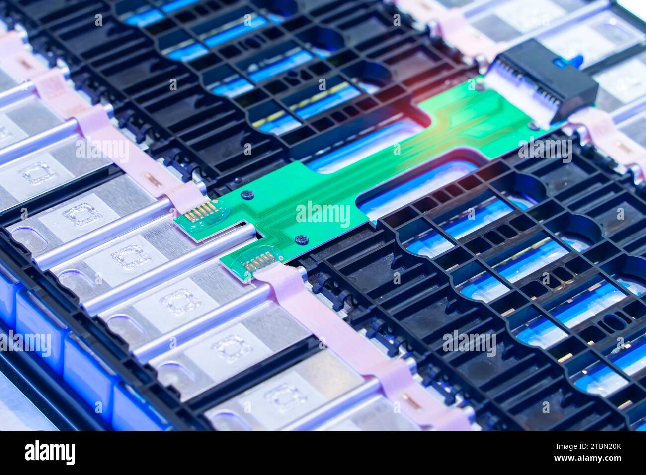 Electric car lithium battery pack and wiring connections internal ...