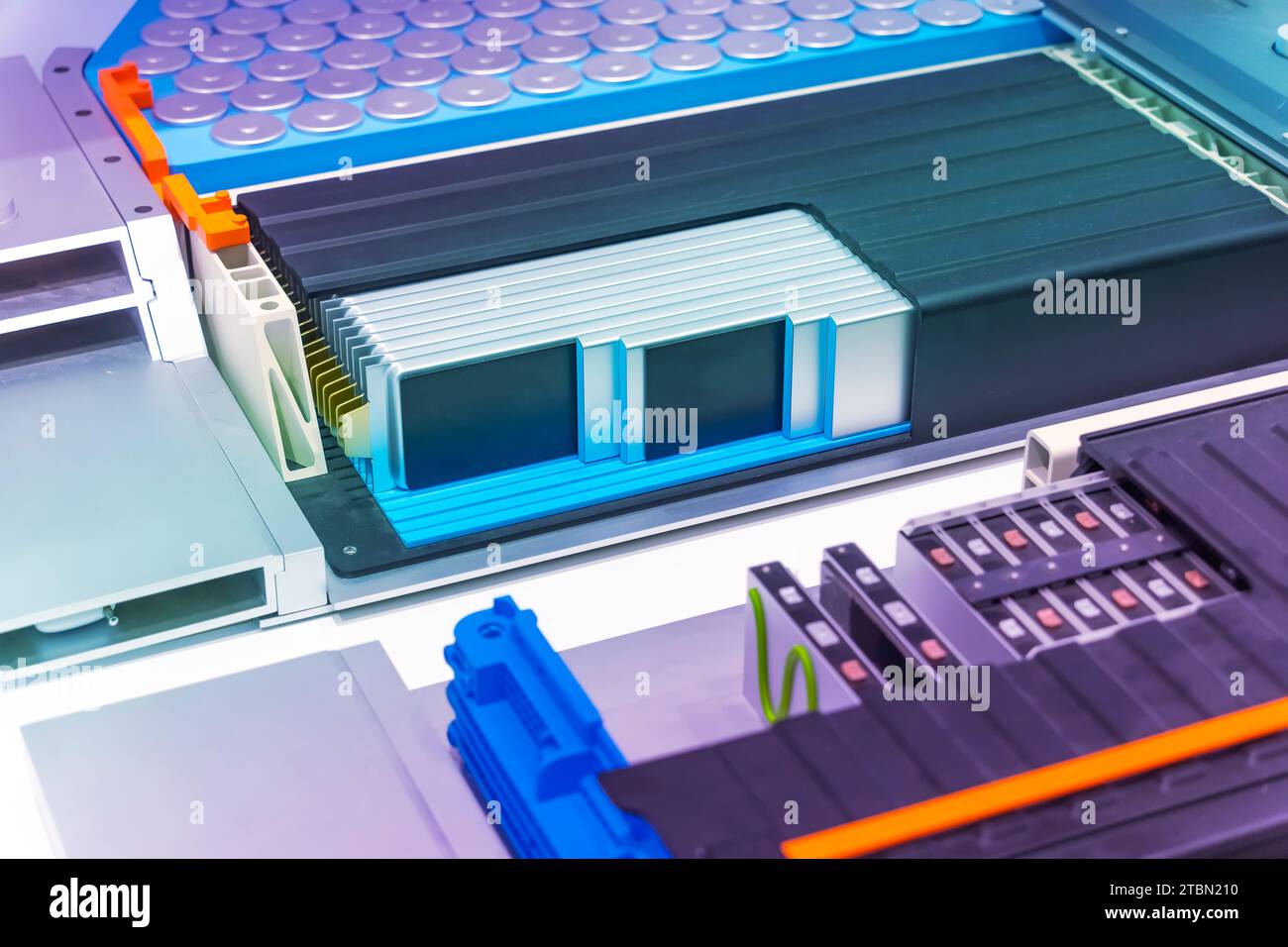 model of electric car lithium battery pack and power connections ...