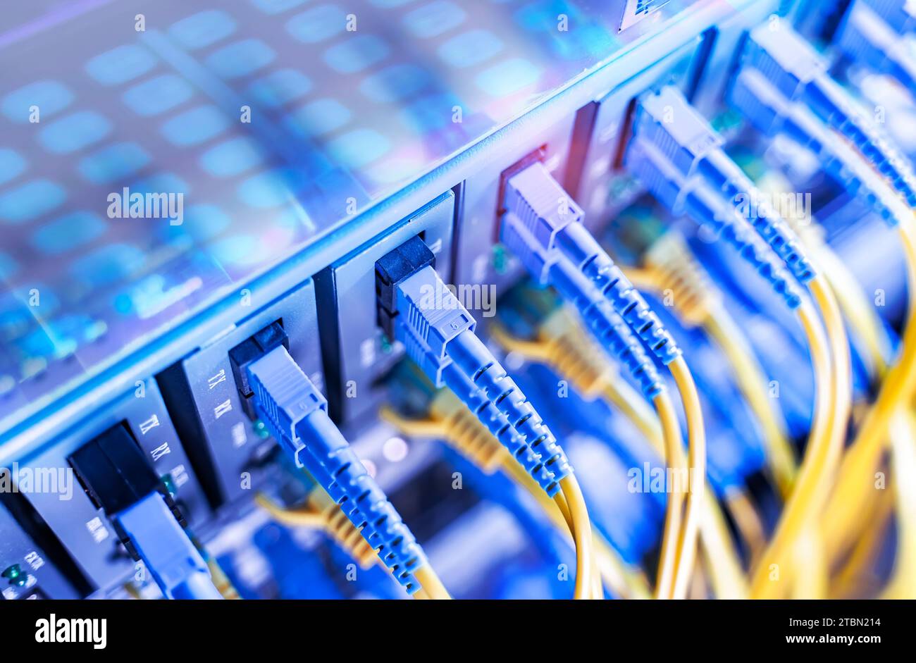 Fibre optic cable connected ports hi-res stock photography and images ...