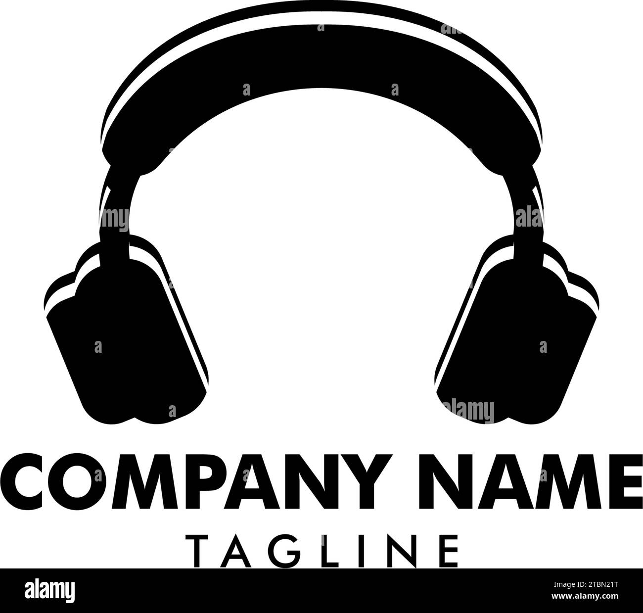 Headset logo element Black and White Stock Photos & Images - Alamy