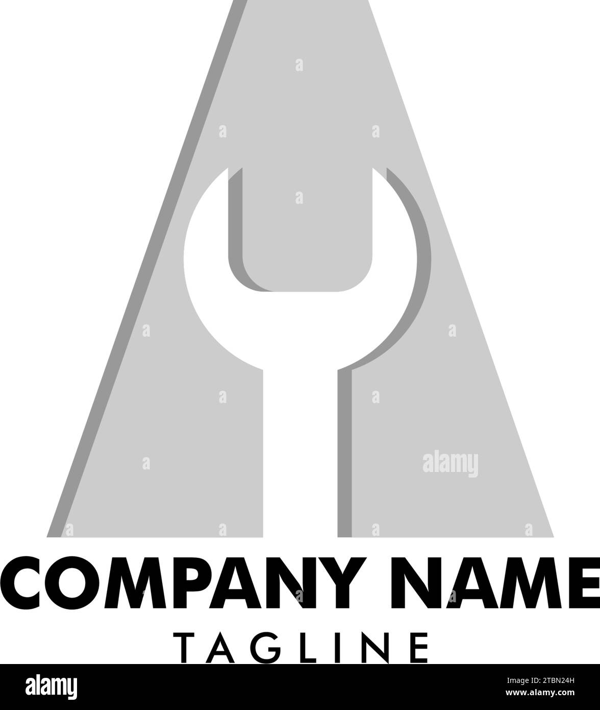 Initial letter A and wrench logo design, Repair business and ...