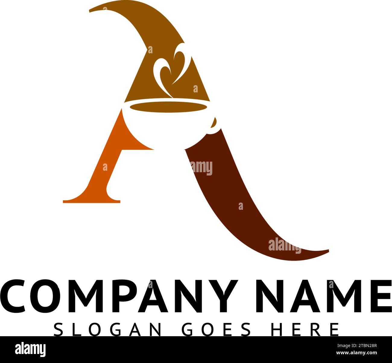 Initial Letter A Coffee Logo Icon Design Template Elements Stock Vector ...