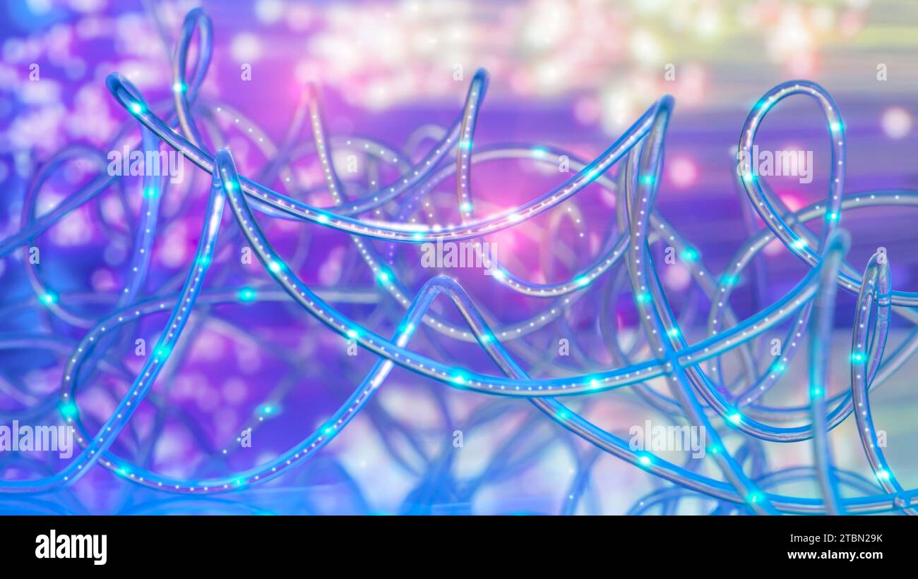Fiber optics network cable on technology background Stock Photo - Alamy